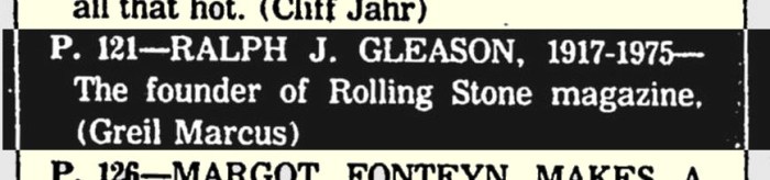 Ralph J. Gleason, 1917-1975 (06/16/75) | GreilMarcus.net