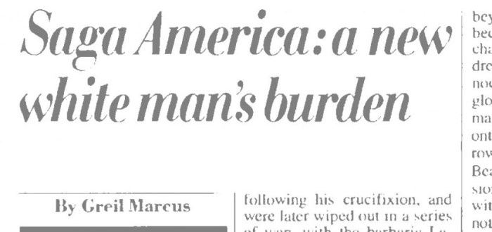 Undercover: Barry Fell’s ‘Saga America’ (06/26/80) | GreilMarcus.net