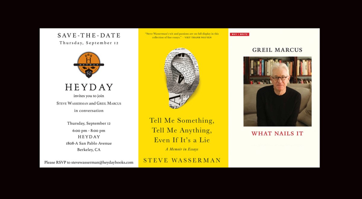 Double Book Event with Steve Wasserman Sep. 12 | GreilMarcus.net